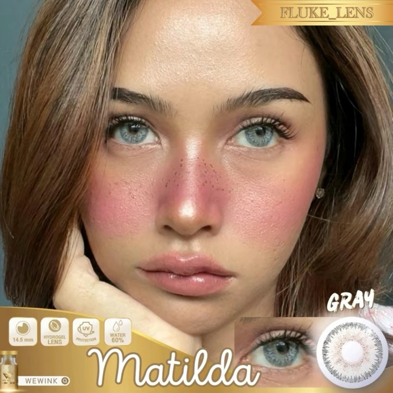 คอนแทคเลนส์ ไฮโดรเจล 💛 Matilda Gray 💛(ตาโต) อมน้ำ60% wewink กรองแสง ...