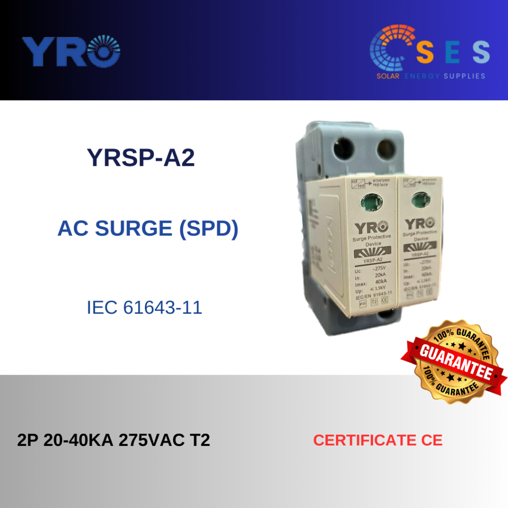 YRO AC Surge Protection ( SPD ) 2P 20-40 KA 275VAC YRSP-A2 / สินค้าส่ง ...