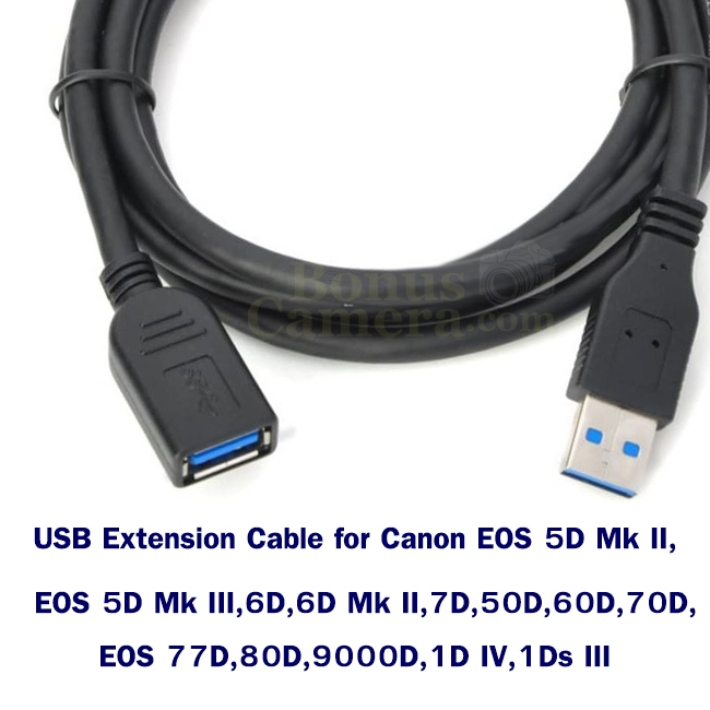 สายต่อ USB ยาว 3m เข้าคอมพิวเตอร์ USB Extension Cable for Canon EOS 5D Mk II,Mk III,6D,6D Mk II ...