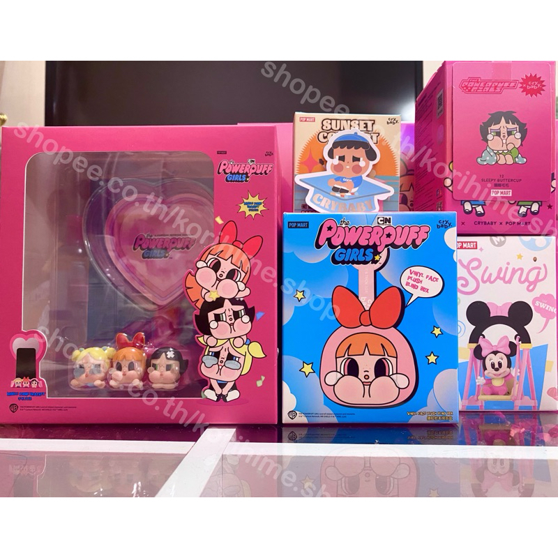 ลด30% 🇹🇭(พร้อมส่ง) PopMart แท้ 100% Disney swing CRYBABY × Powerpuff ...