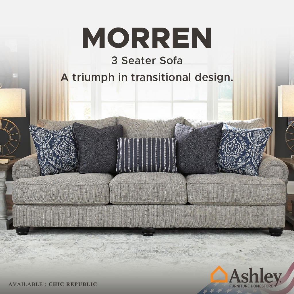Ashley โซฟา 3 ที่นั่ง รุ่น MORREN/3,3 Seater Sofa | Shopee Thailand