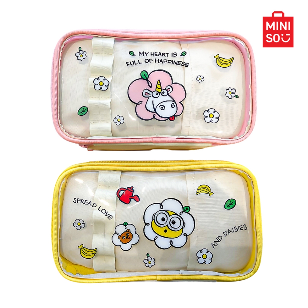 MINISO กระเป๋าเครื่องเขียน 2 ชั้น แบบใส Daisy Minions Collection ...