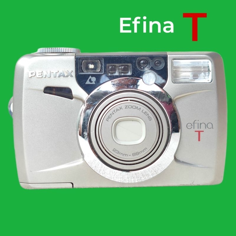 กล้องดิจิตอล PENTAX efina T PENTAX ZOOM LENS 23-69MM Silver Point Shoot ...