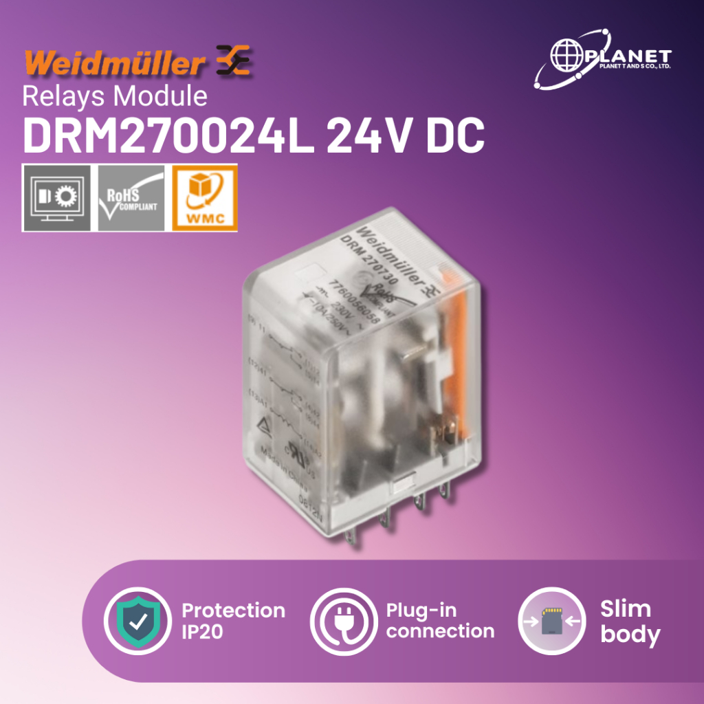 รีเลย์อุตสาหกรรม D-SERIES Weidmuller DRM270024L 24V DC #7760056060 (ออก ...