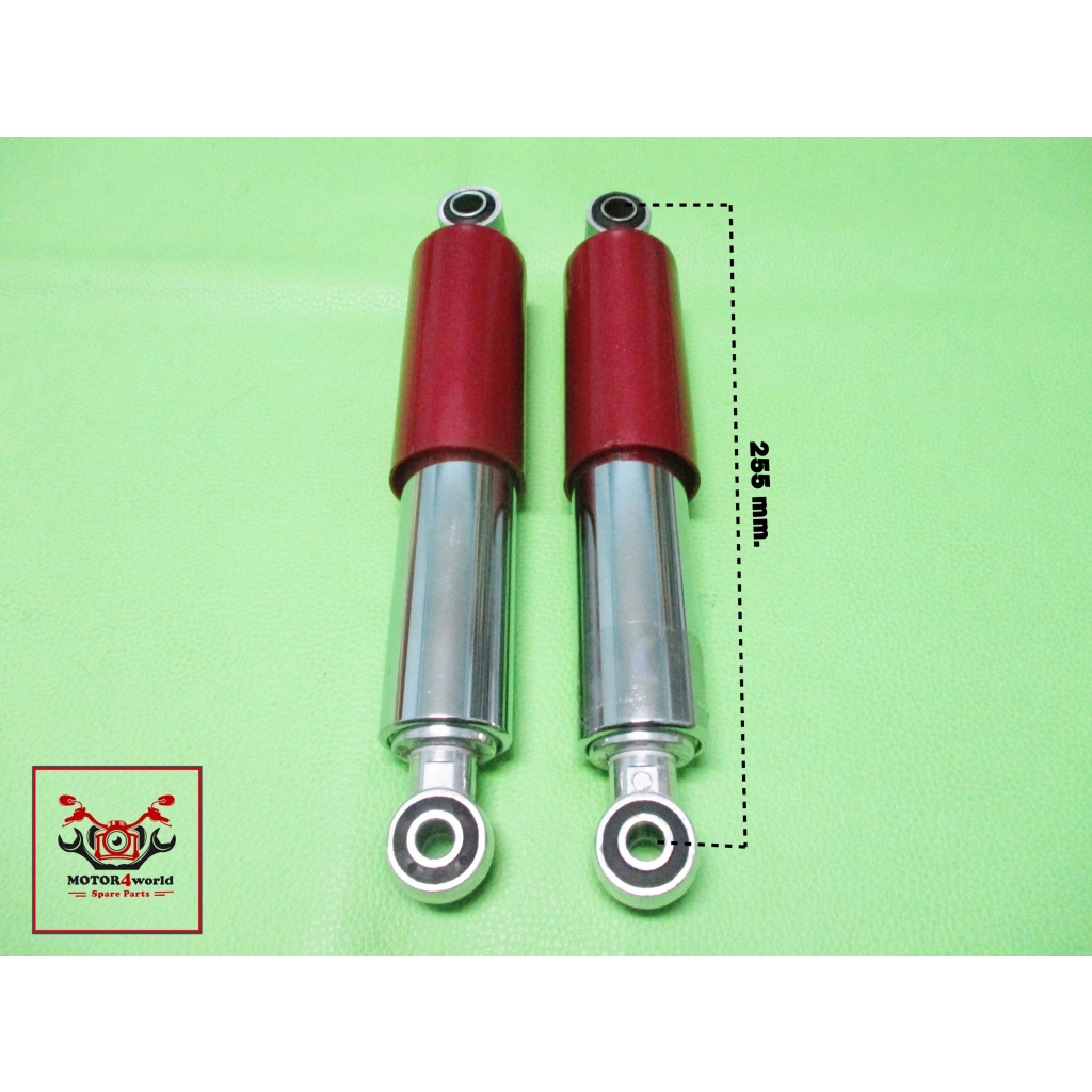 REAR SHOCK "RED" (255 mm.) Fit For YAMAHA GTI GT80 MX80 Y80 // โช๊คหลัง คู่ สีแดงบรอนซ์ | Shopee ...