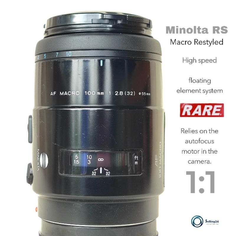 เลนส์กล้อง Minolta Af 100 mm F2.8(32) MACRO Restyled Version 1993 for ...