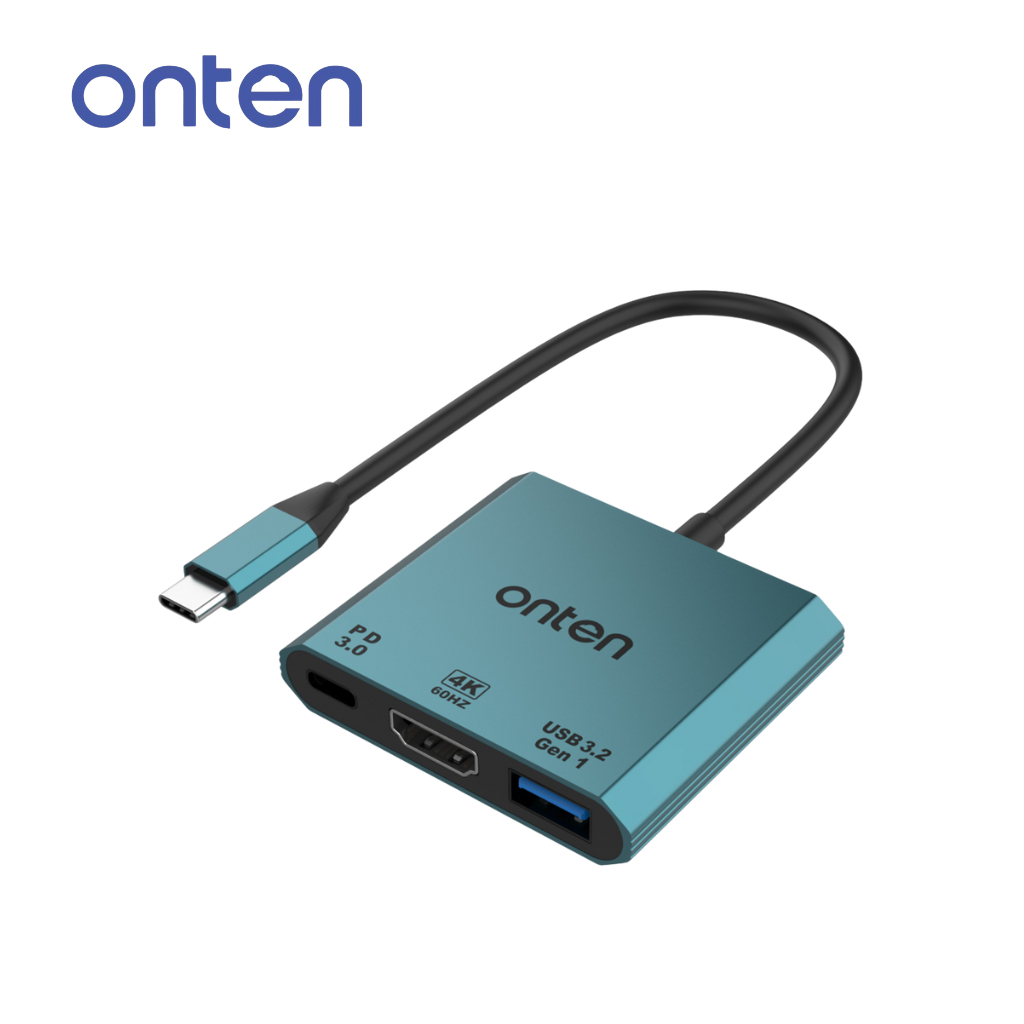 ONTEN OTN-UC301 3 in 1 USB-C to HDMI+USB3.2 Gen1+PD3.0 Adapter, 4K60Hz | Shopee Thailand