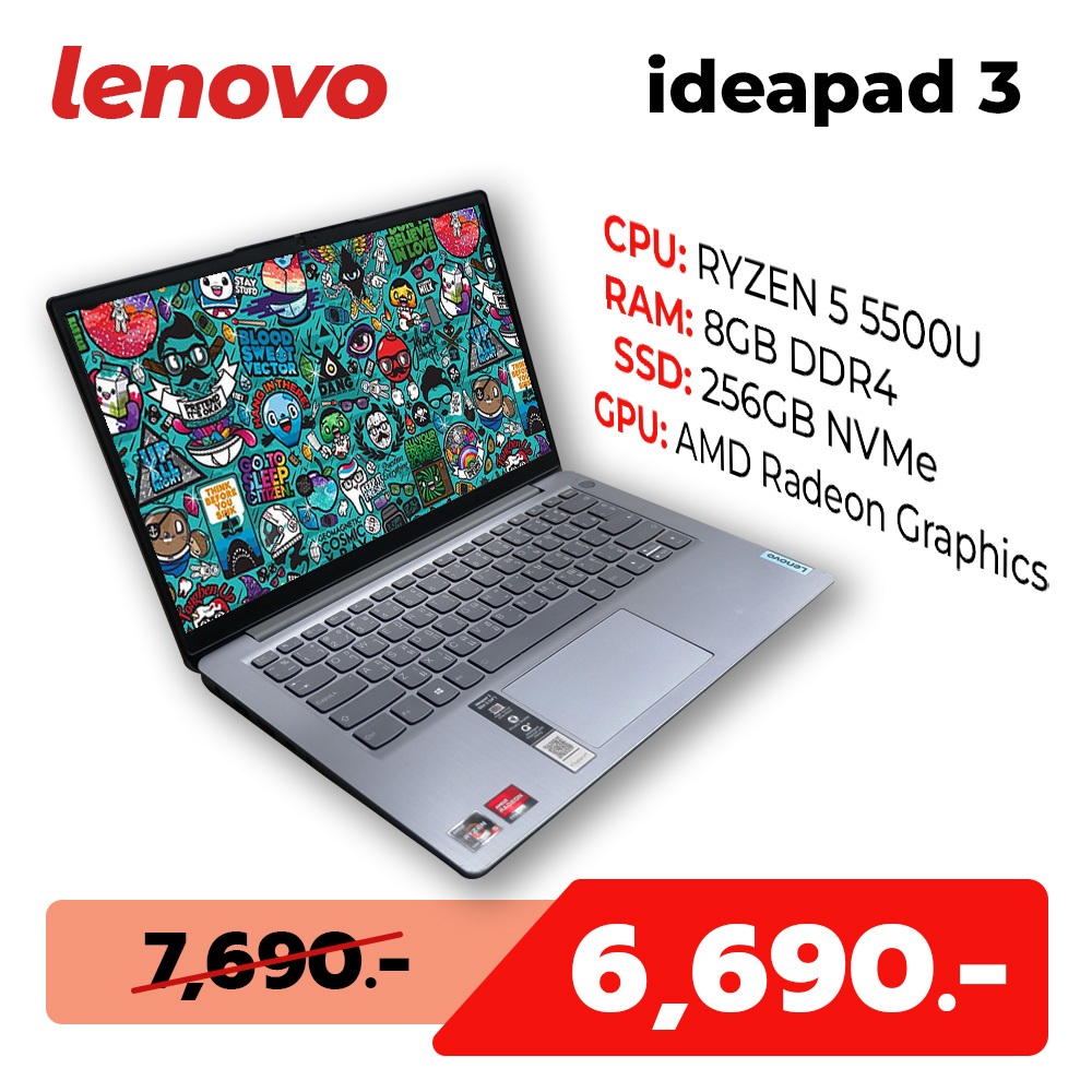 Lenovo ideapad 3 / Ryzen 5 5500U / 14" FHD / AMD Radeon(TM) graphics ...