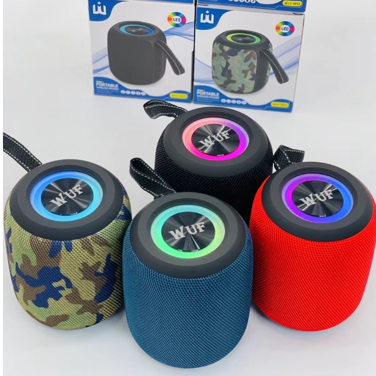 WUF-W33 Speaker ลำโพงบลูทูธ ลำโพงไร้สาย มีไฟ LED เสียงได้ เสียงดัง ...