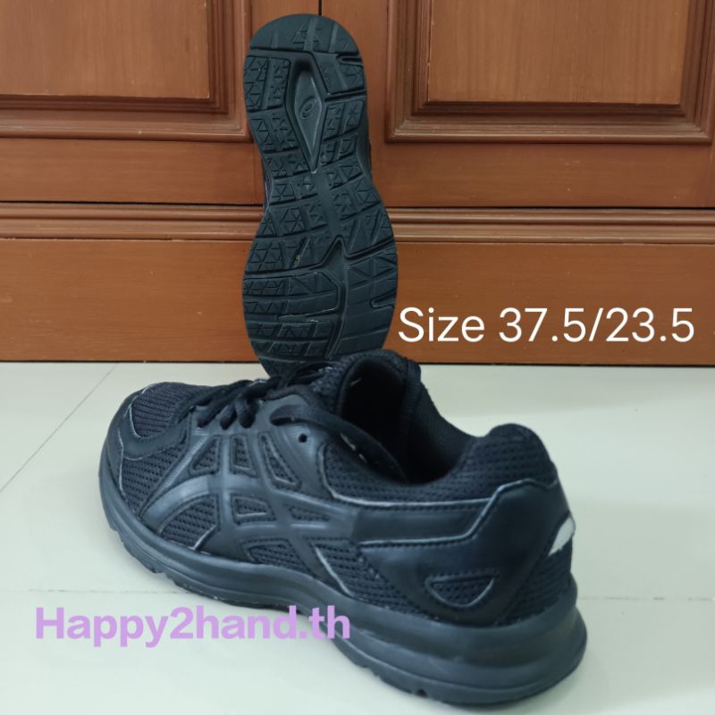 รองเท้ามือ2 Asics Jog100 สีดำล้วน Size ป้าย 37.5/23.5 cm.ใส่เรียนใส่ ...