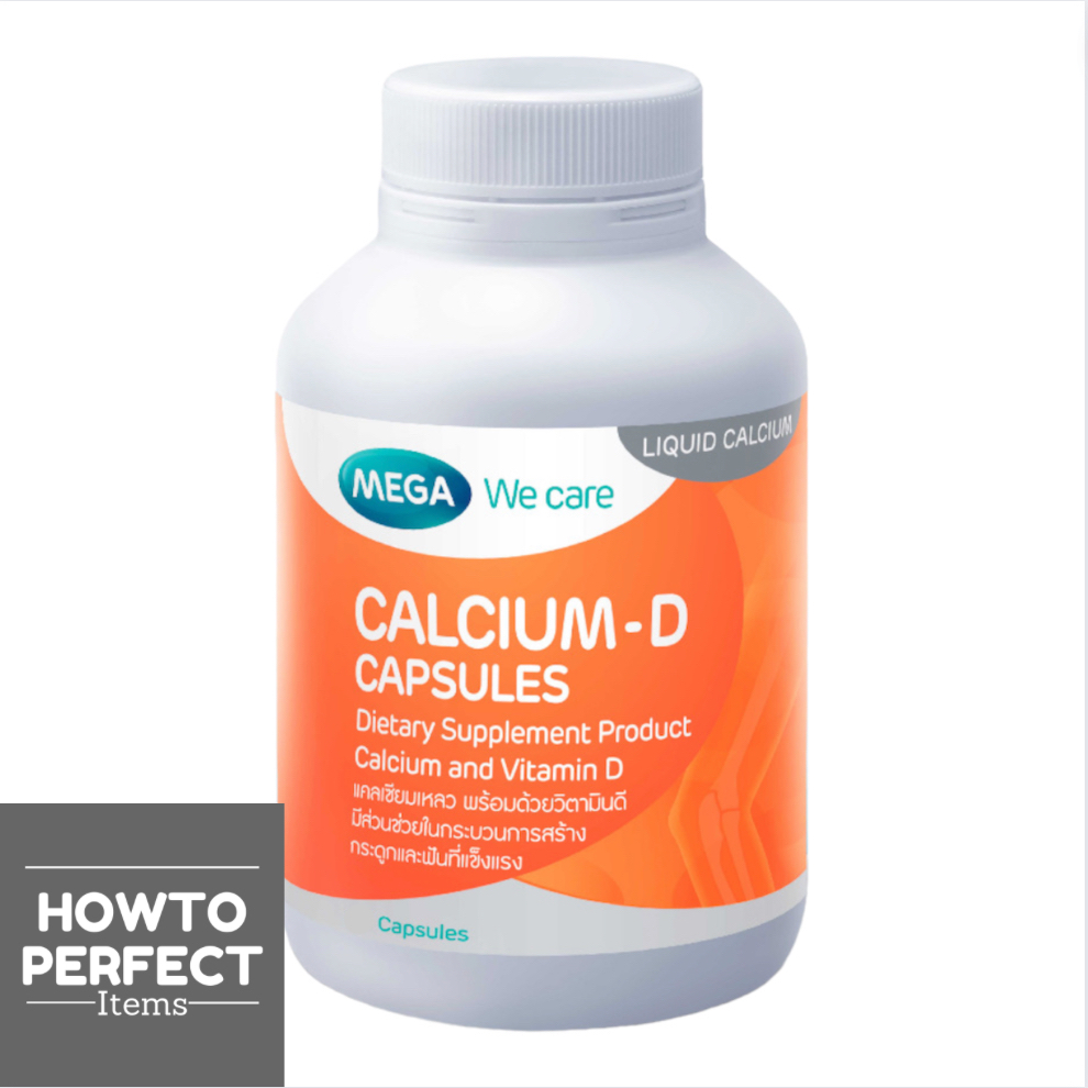 MEGA Calcium-D ( แคลเซียม -ดี ) แคลเซียม มี3ขนาด 20cap/ 60cap/90cap ...