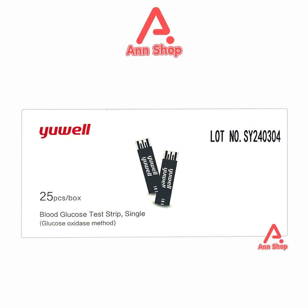 Yuwell Blood Glucose Test Strip Y330 แถบตรวจน้ำตาล 25 ชิ้น [1 กล่อง ...