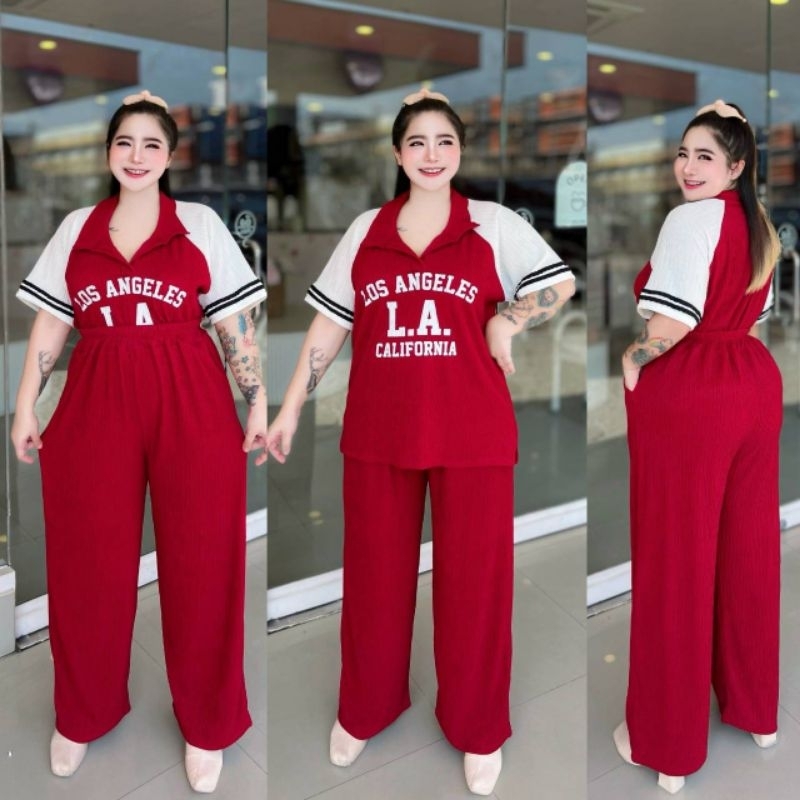 W0026 เซ็ทไหล่สโลบขายาว สาวอวบ-อ้วน ฟรีไซซ์ | Shopee Thailand