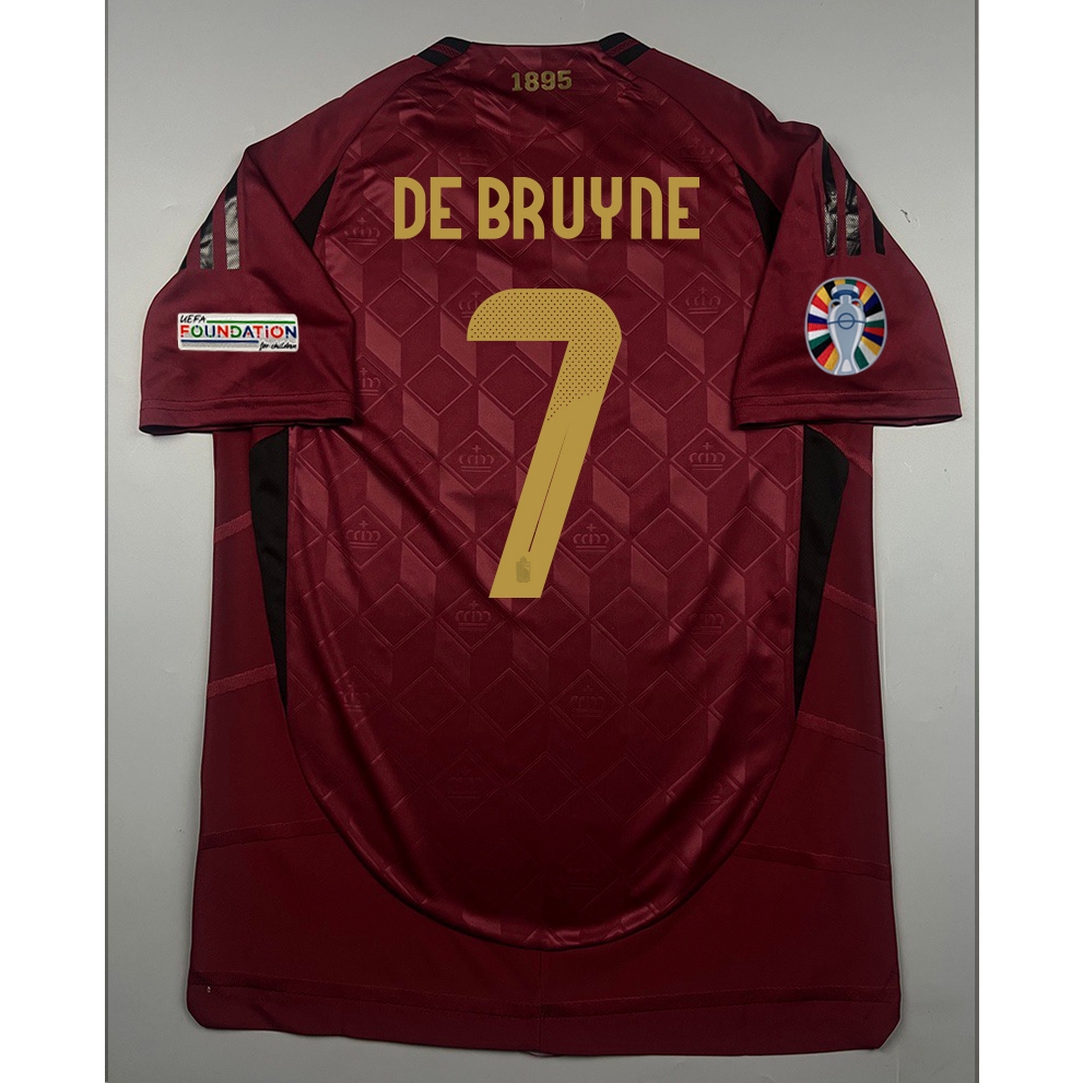 SALE !!! เสื้อบอล เพลเย่อ ยูโร 2024 เบลเยี่ยม เหย้า 7 DE BRUYNE อาร์มยูโร Player Belgium Home ...