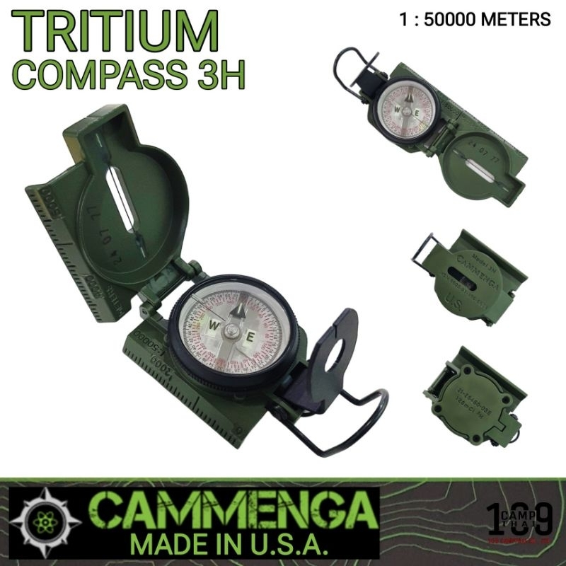 เข็มทิศทหาร CAMMENGA แท้ รุ่น Tritium Compass 3H เข็มทิศทหาร ที่สว่าง ...