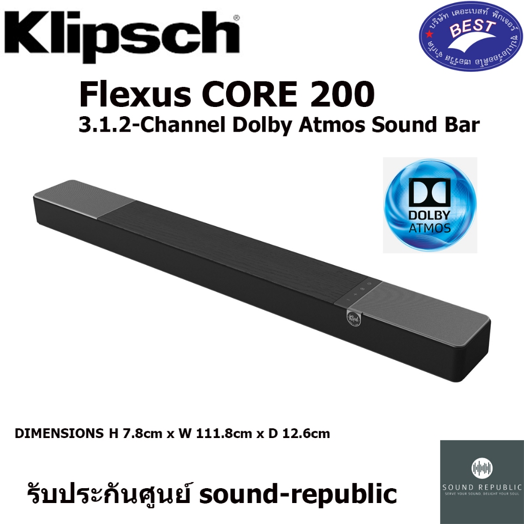 Klipsch Flexus CORE 200 3.1.2-Channel Dolby Atmos Sound Bar | Shopee Thailand