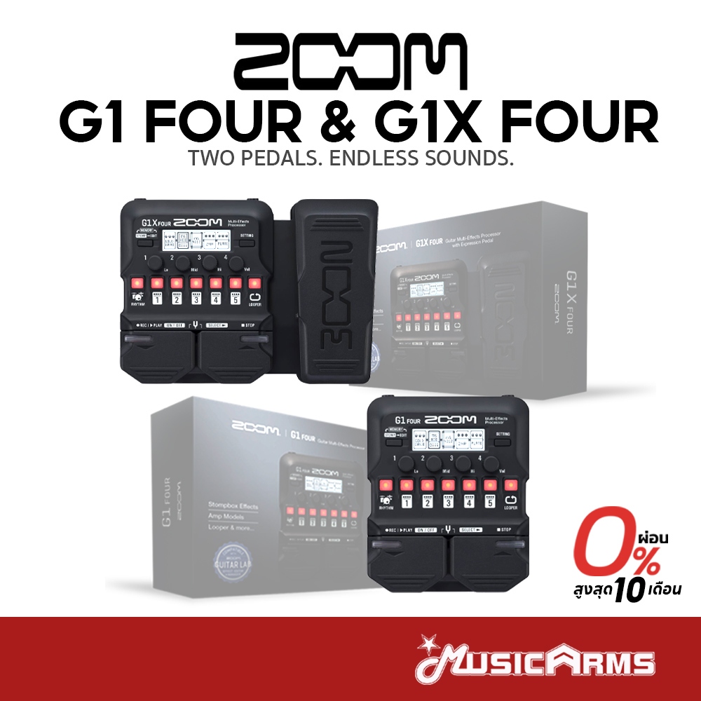 Zoom G1 FOUR / G1X FOUR มัลติเอฟเฟค กีต้าร์ไฟฟ้า Guitar Multi Effect ประกันศูนย์ Music Arms ...