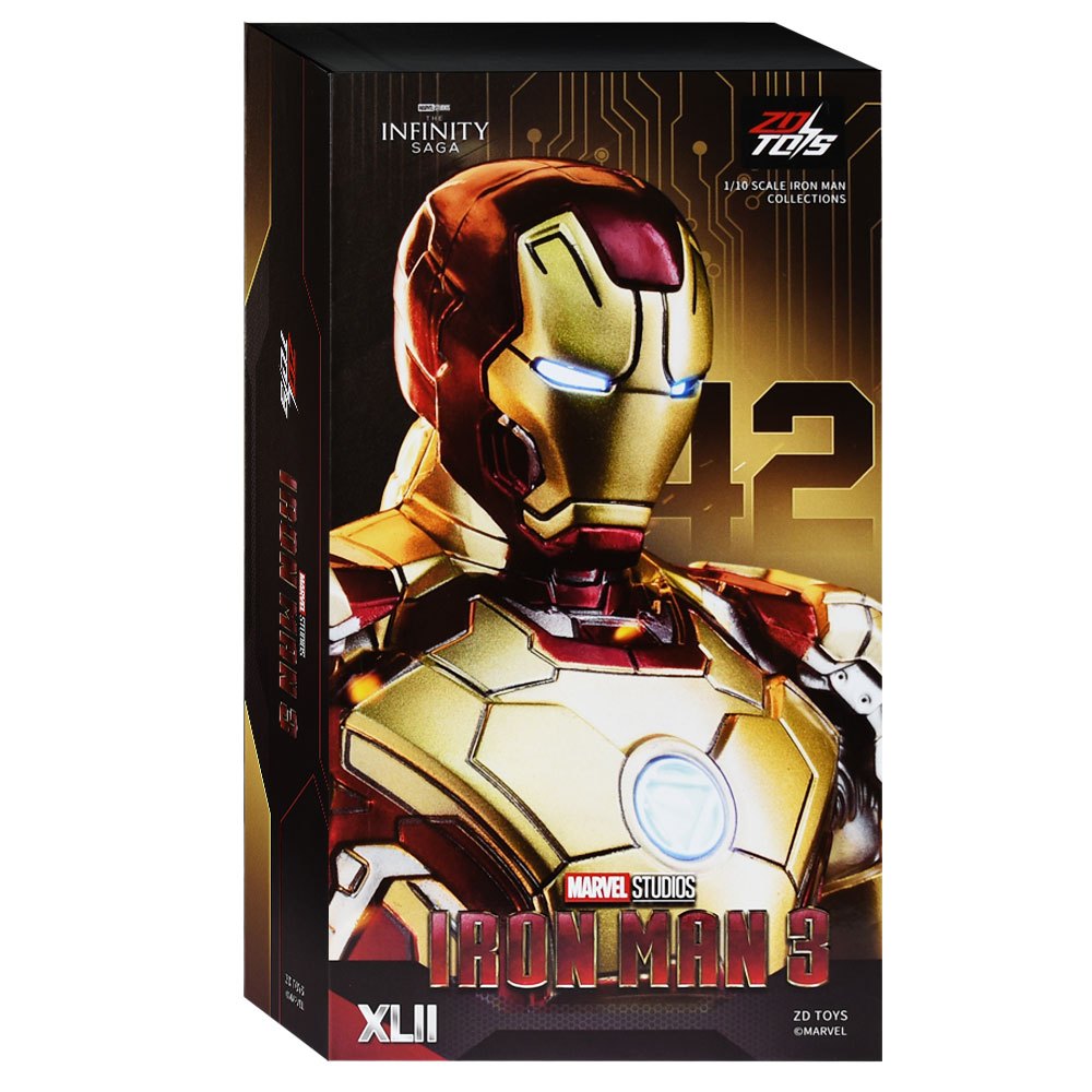 (ลิขสิทธิ์แท้) Iron Man MK42 Scale 1/10 (7 นิ้ว) รุ่น 1906-42 จาก ZD TOYS MARVEL THAILAND ...
