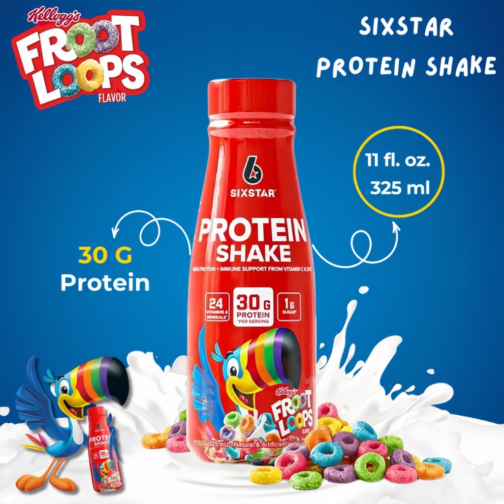 สินค้าใหม่‼ นำเข้า🇺🇸 Six Star Kellogg's 30g Froot Loops Protein Shake ...