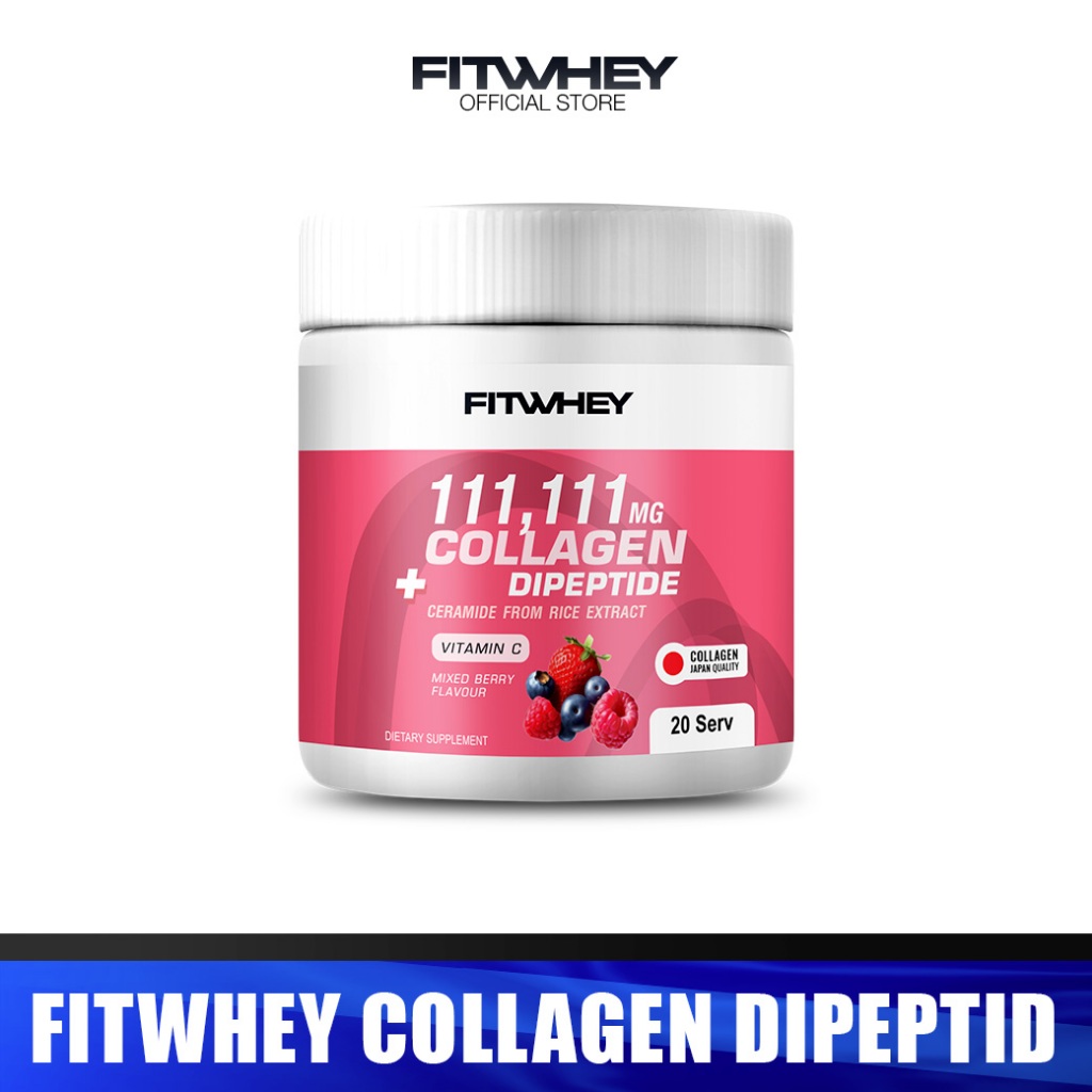 [ช่วยน้ำท่วมบริจาครายได้ 100%] FITWHEY COLLAGEN DIPEPTIDE PLUS CERAMIDE + NIACINAMIDE + VITAMIN ...