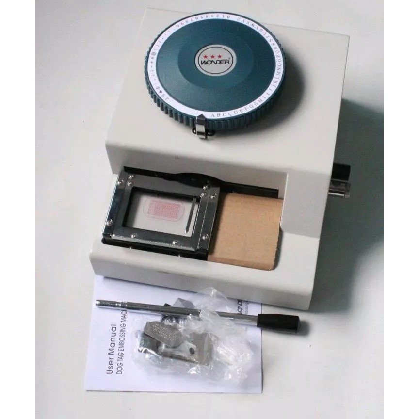 เครื่องปั๊มทำตัวอักษรนูน บนแผ่นโลหะ รุ่น 62D (Dog tag embossing Machine ...