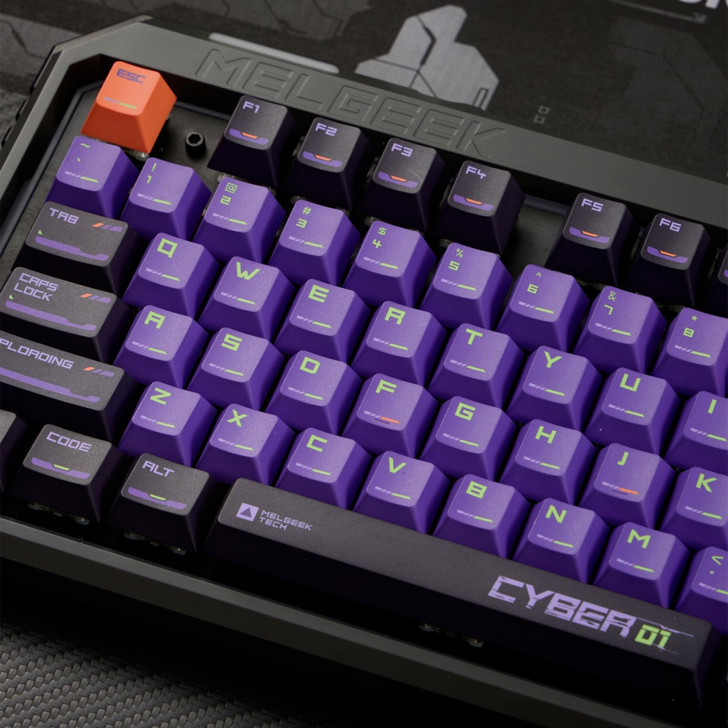 คีย์แคป Melgeek PBT Dye-sublimation Cyber2000 90 ปุ่ม Cherry Profile ...