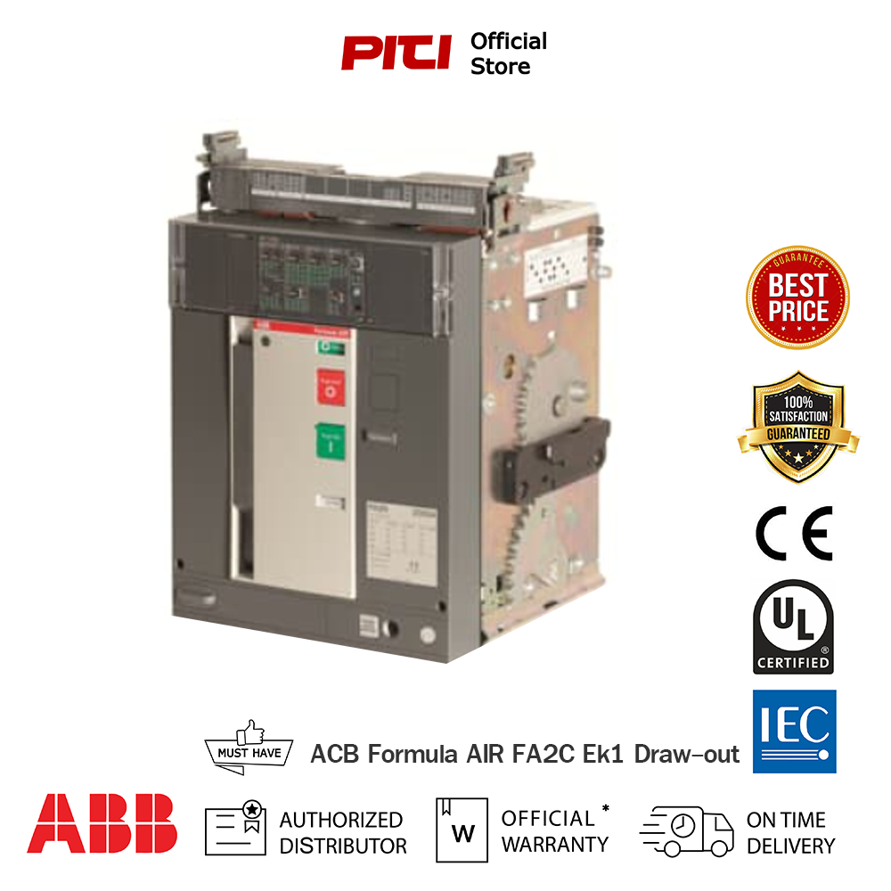 ABB ACB FA2C 2000 Ek1-LI 3P WMP 50kA Draw-Out Type Formula AIR Air ...