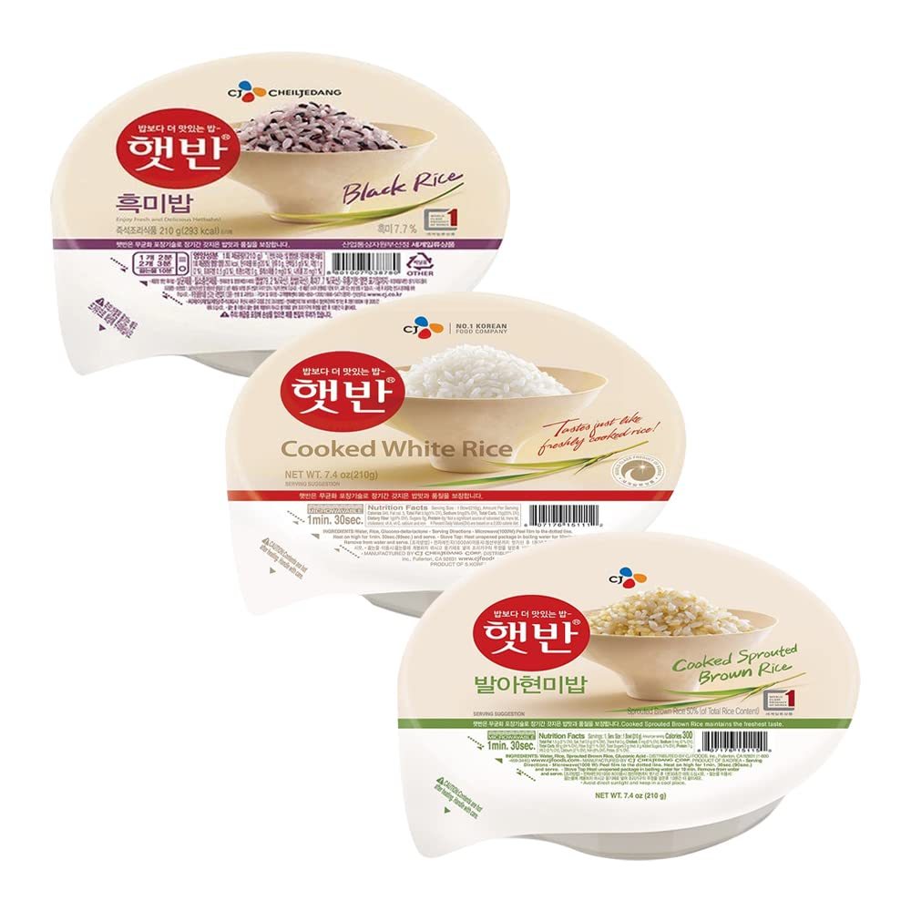 CJ White Rice Hatban/cooked sprouted brown rice/cooked black rice 210g ...