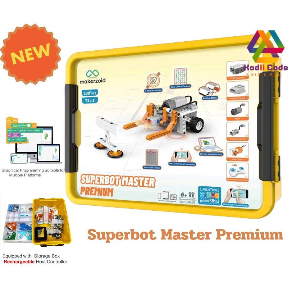 SUPERBOT MASTER PREMIUM หุ่นยนต์ Coding kit (Scratch) KodiiCode Makerzoid ตัวต่อเลโก้ หุ่นยนต์โร ...