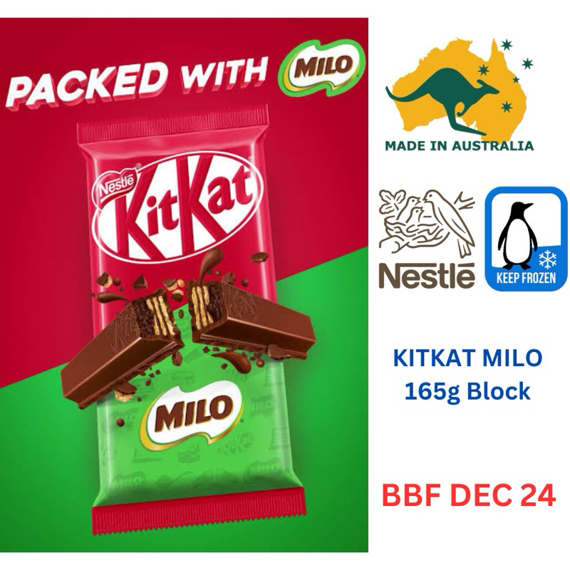 KitKat Milo Nestle Australia 165g Block (BBF DEC 24) | Shopee Thailand