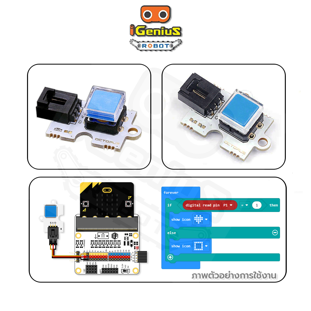 Elecfreaks Button Switch Arduino microbit สวิตซ์เปิด-ปิด ไมโครบิต DIY ...