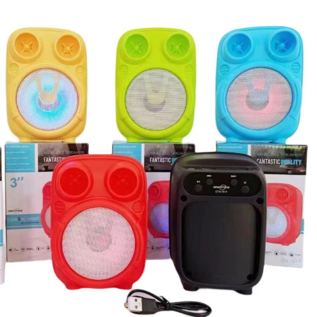 ลำโพงไร้สาย รุ่น GTS-1817 เสียงดี เบสหนัก มีไฟ LED ขณะเล่นเพลง ดอกลำโพง 3 นิ้ว รองรับวิทยุFM/TF ...