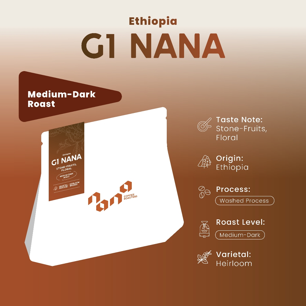 Ethiopia G1 NANA 100g by Nana Coffee Roasters เมล็ดกาแฟ คั่วกลาง คั่วเข้ม | Shopee Thailand