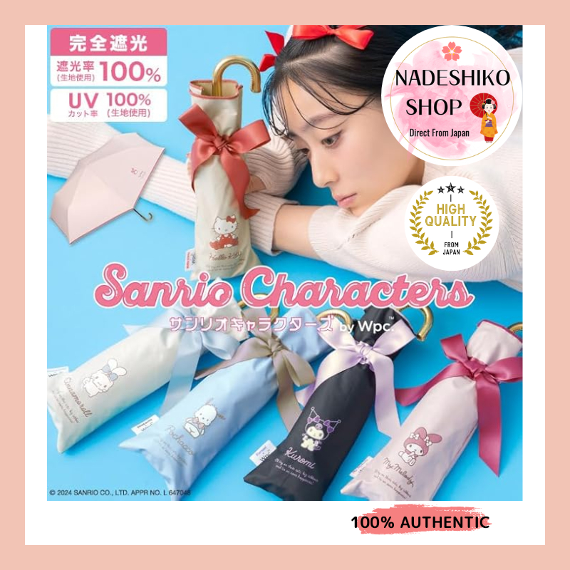 Wpc. Sunshade folding umbrella Sanrio characters light shielding satin ...