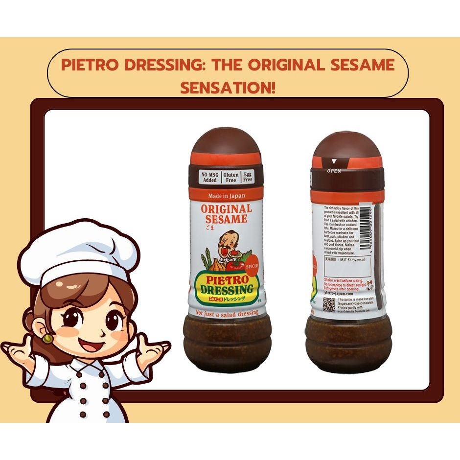 Pietro Dressing ORIGINAL SESAME 280ml น้ําสลัดปิเอโตร สูตรออริจินอล ...