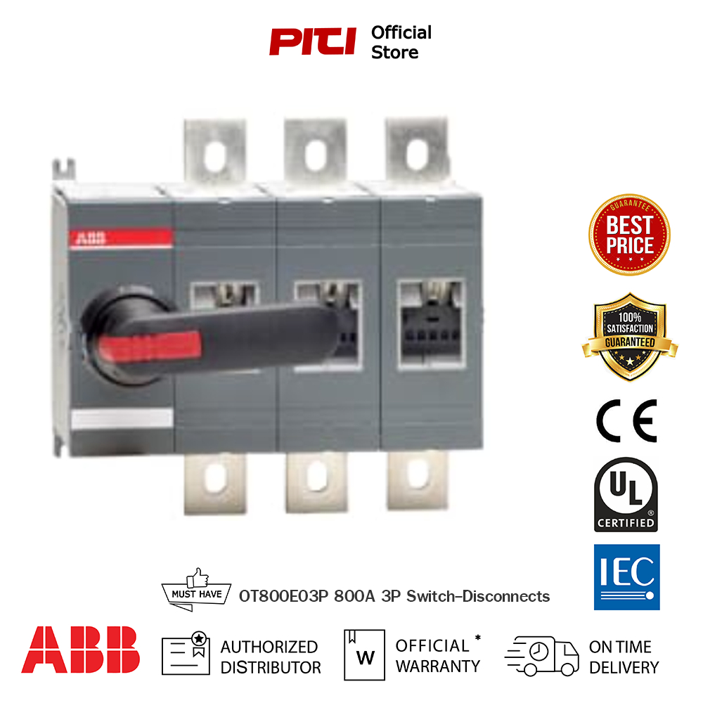 ABB OT800E03P 800A 3P 450kW Switch Disconnector OT Base mounting with ...