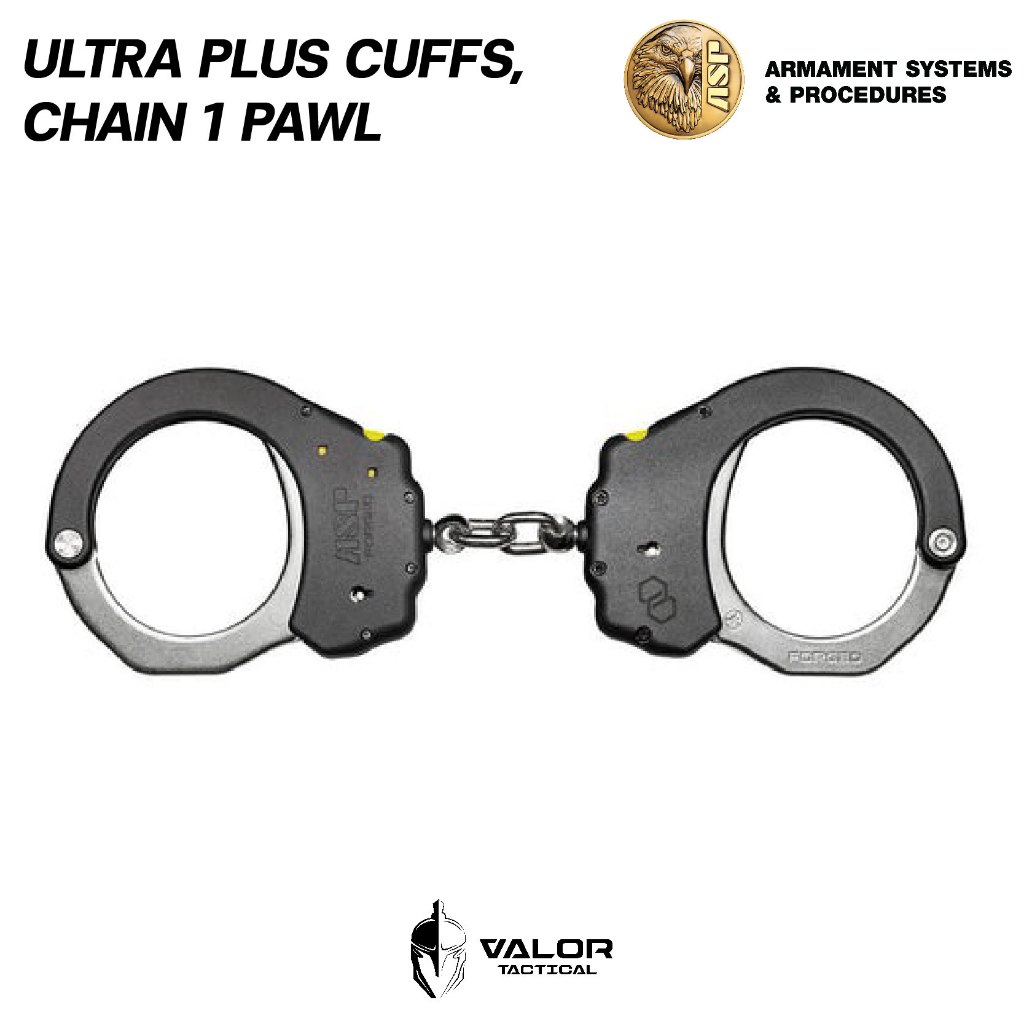 ASP - Chain Ultra PLUS Handcuffs (Steel) - Black,1 Pawl (Yellow ...