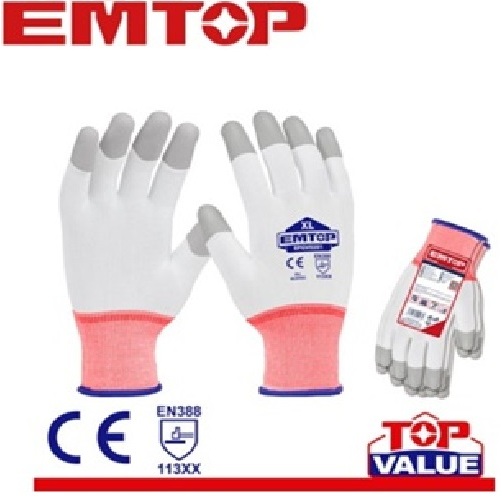 EMTOP ถุงมือผ้า บาง เคลือบ PU เคลือบปลายนิ้ว รุ่น EPGV0201 ( PU Coated ...