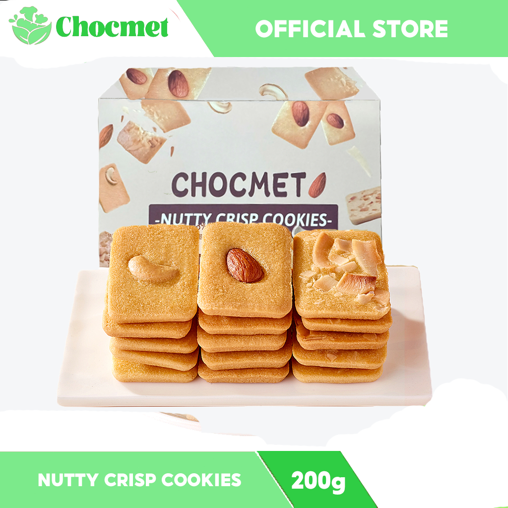 【BKK 24Ship】CHOCMET 3 ใน 1 คุกกี้กรอบถั่ว 200gr Nutty Crisp Cookies ...