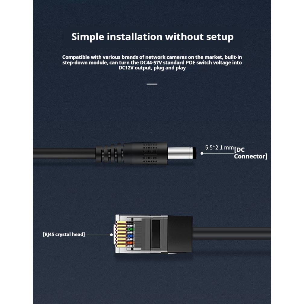 【จัดส่งจากกรุงเทพ】POE splitter 48v to 12v1A2A + LAN 10/100Mbps สำหรับ ...