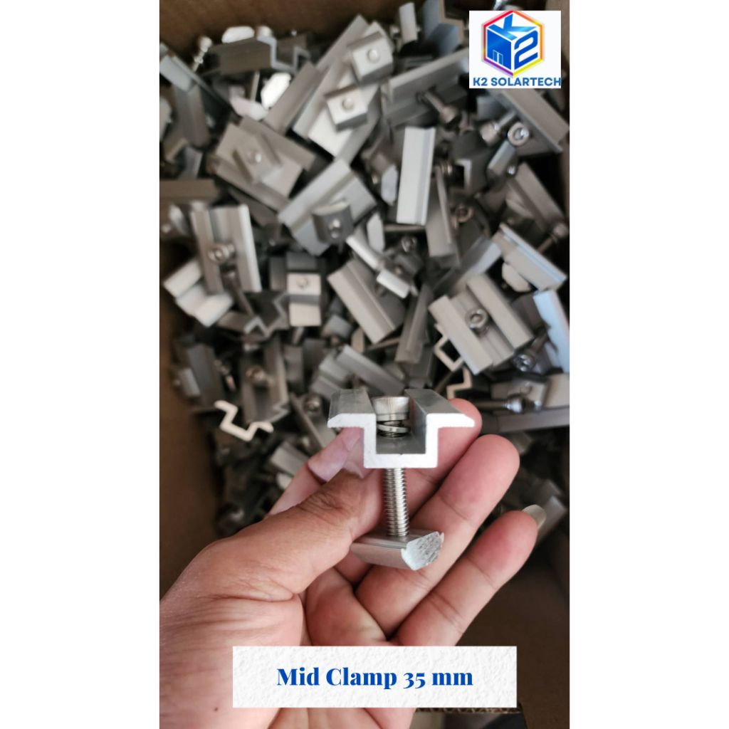 อุปกรณ์จับยึดแผง Solar Mounting - L Feet / Mid Clamp 35 mm / End Clamp ...