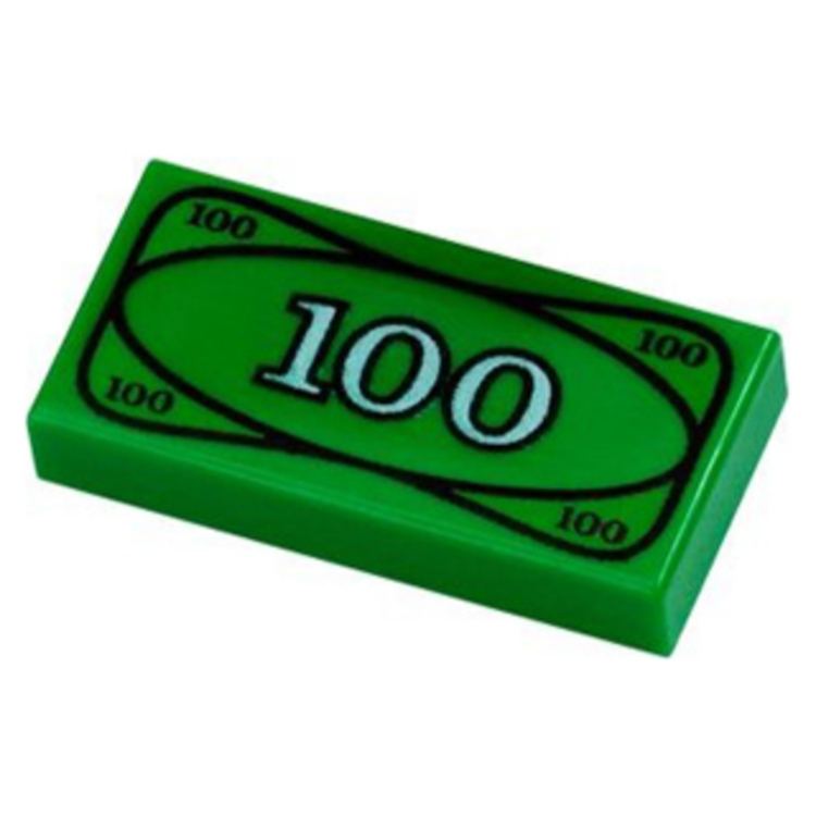LEGO PART No: 3069px7 (ชิ้นส่วนเลโก้) Tile 1 x 2 with Currency / Money ...