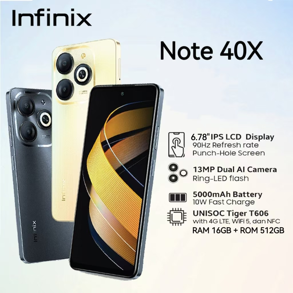 infinix NOTE 40x 5G โทรศัพท์ AMOLED 6.78”HD กล้องหลัง108MP แบตเตอร์รี่ ...