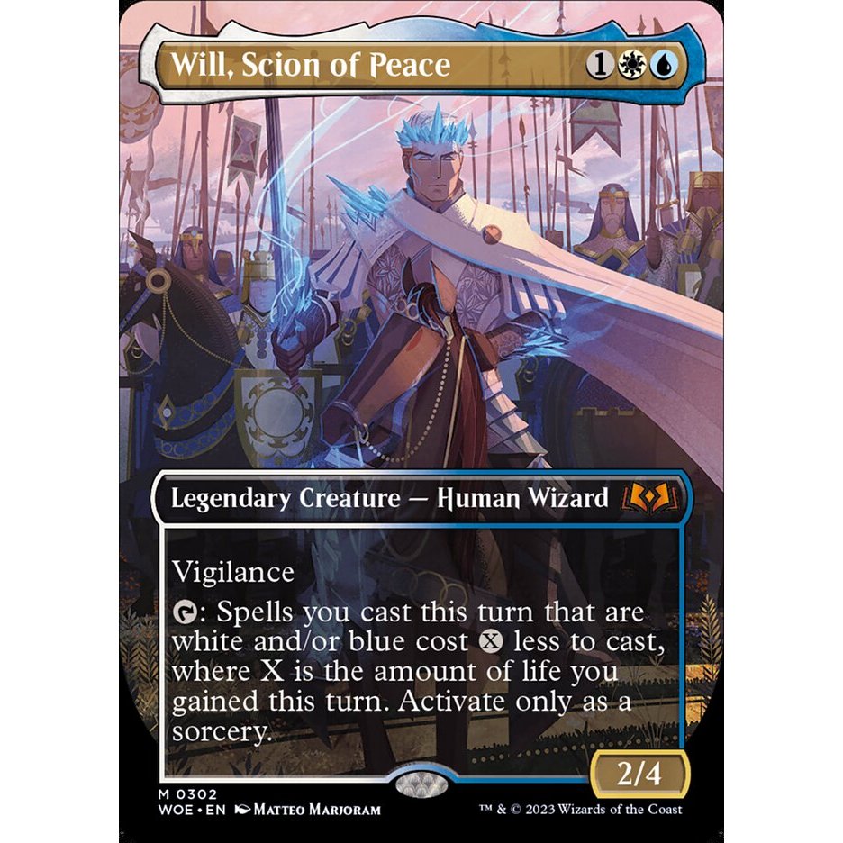 MTG : Wilds of Eldraine Variants: Will, Scion of Peace (Borderless ...
