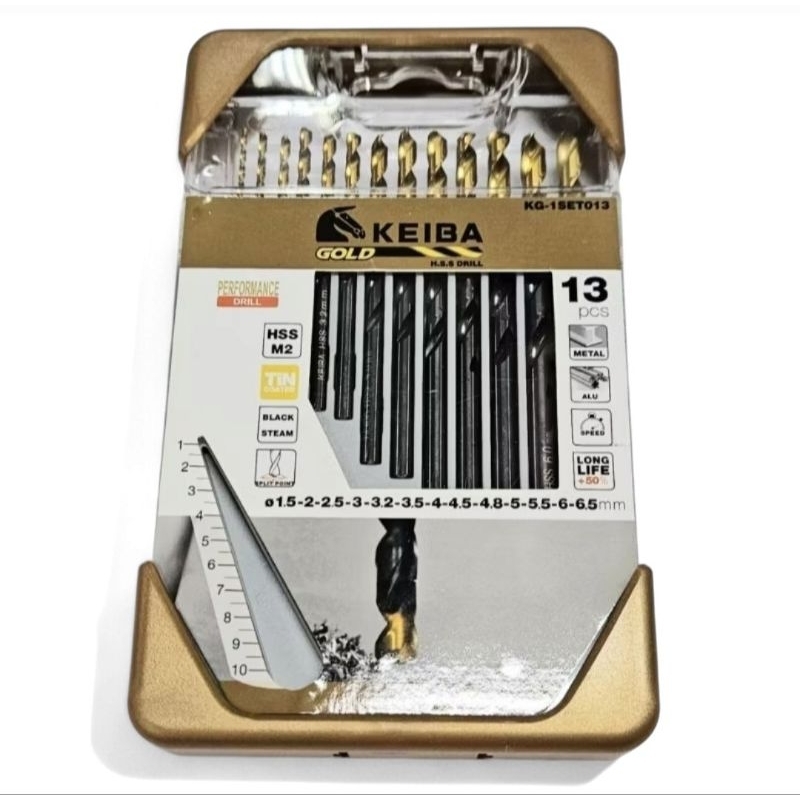 KEIBA KG-1SET013 ชุดดอกสว่าน HSS M2 ชุด 13ตัว *แบบมิล* 1.5-6.5MM KE-2515013 | Shopee Thailand