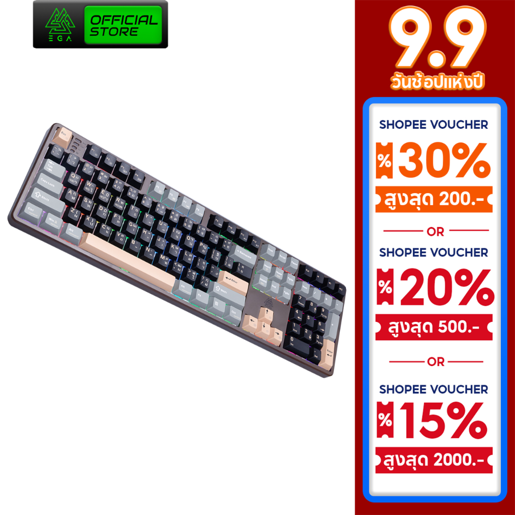 [รับประกัน 2 ปี] EGA คีย์บอร์ดเกมมิ่ง TYPE CMK7 เชื่อมต่อBT, wireless ...