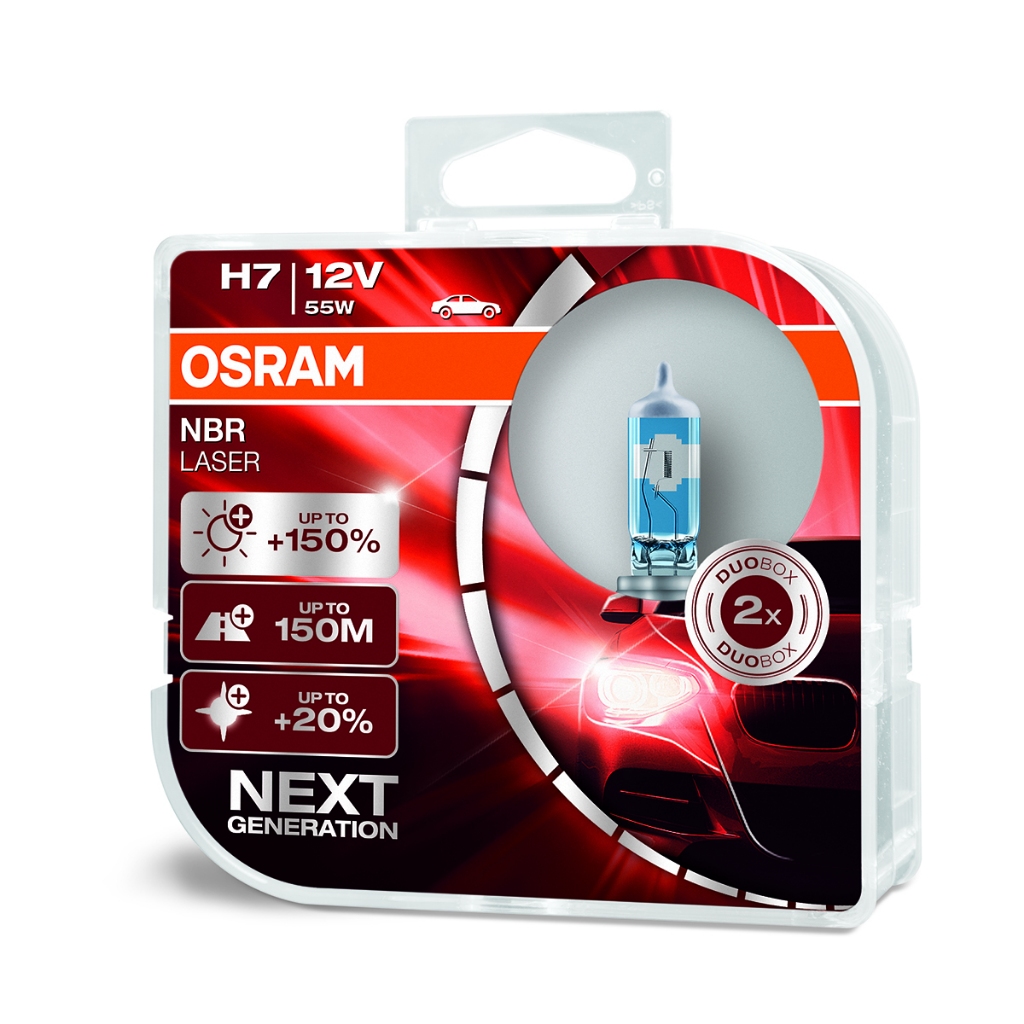 OSRAM หลอดไฟหน้ารถยนต์ฮาโลเจน รุ่น Night Breaker Laser H7 (สว่างขึ้น ...