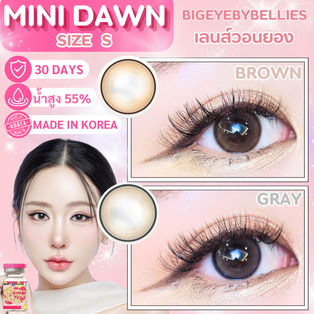 🔥คอนแทคเลนส์ ขนาดมินิ Mini Dawn (kittykawaii) Brown / Gray / Black | Shopee Thailand