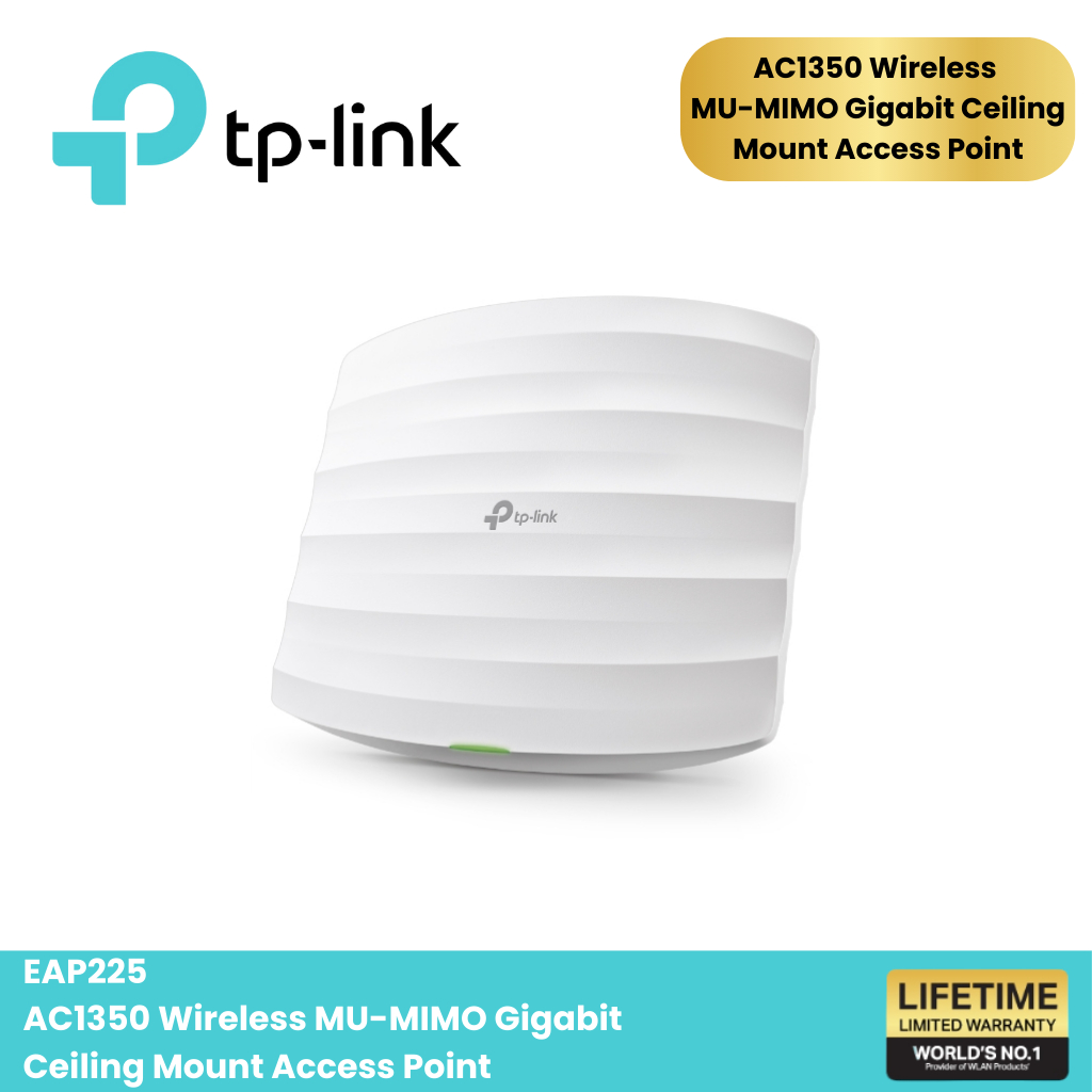 TP-LINK EAP225 AC1350 Wireless MU-MIMO Gigabit Ceiling Mount Access Point | Shopee Thailand