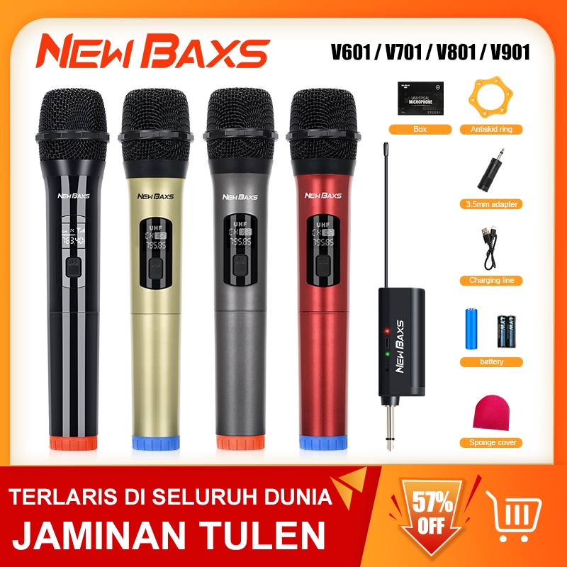 NEW BAXS V601/V701/V801/V901 มืออาชีพ UHF ไมโครโฟน Wireless สามารถยอมรับขั้นตอนครอบครัว 30-50m ...